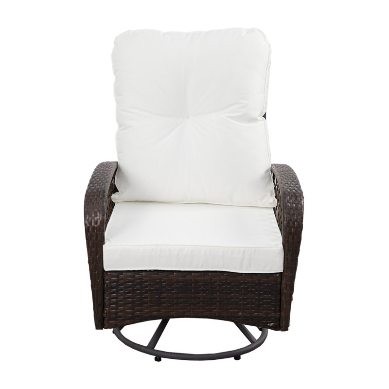 Winston Porter Ronae Wicker Outdoor Glider Chair | Wayfair
